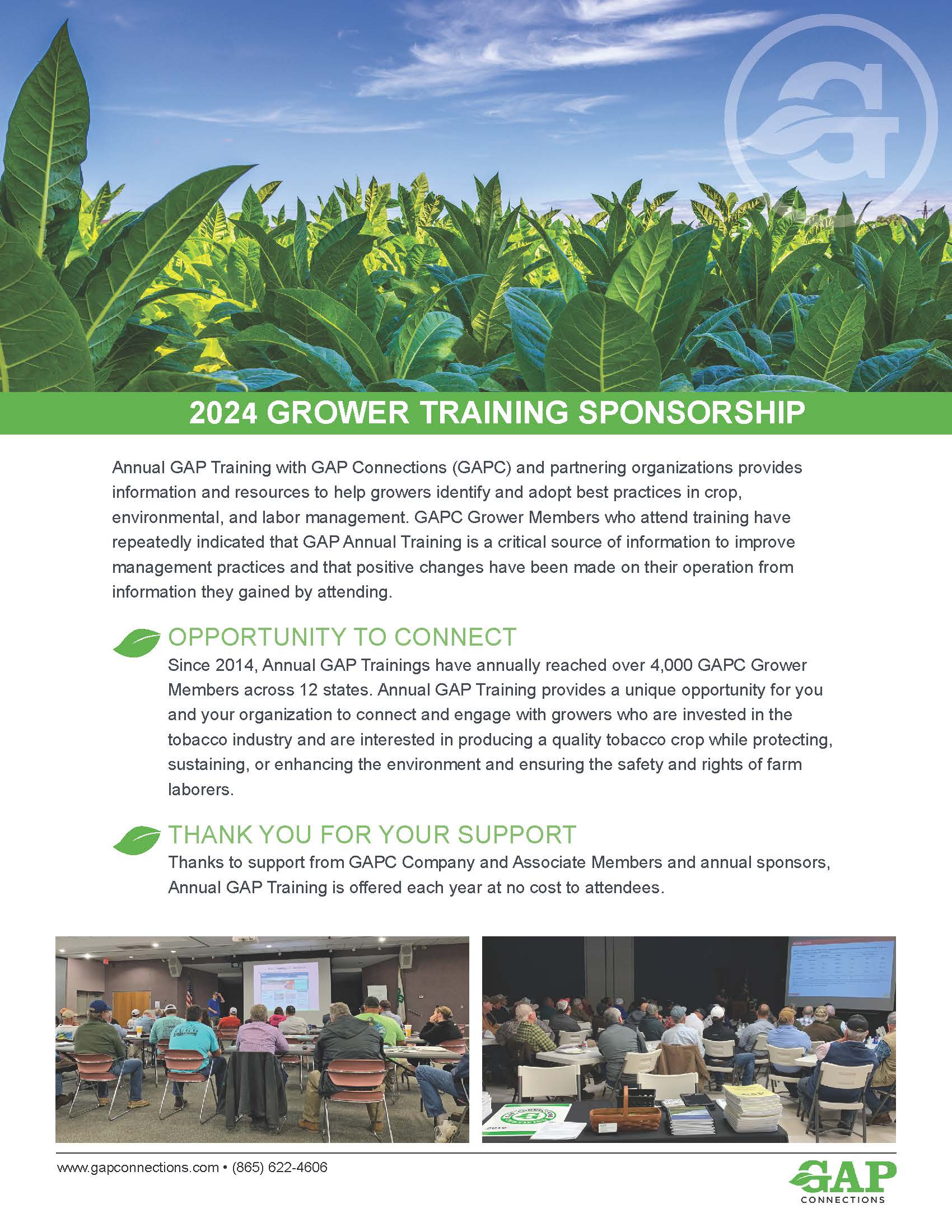 Annual Grower Training - GAP Connections - Tobacco, Hemp & Crop Certifications & Farmworker Training